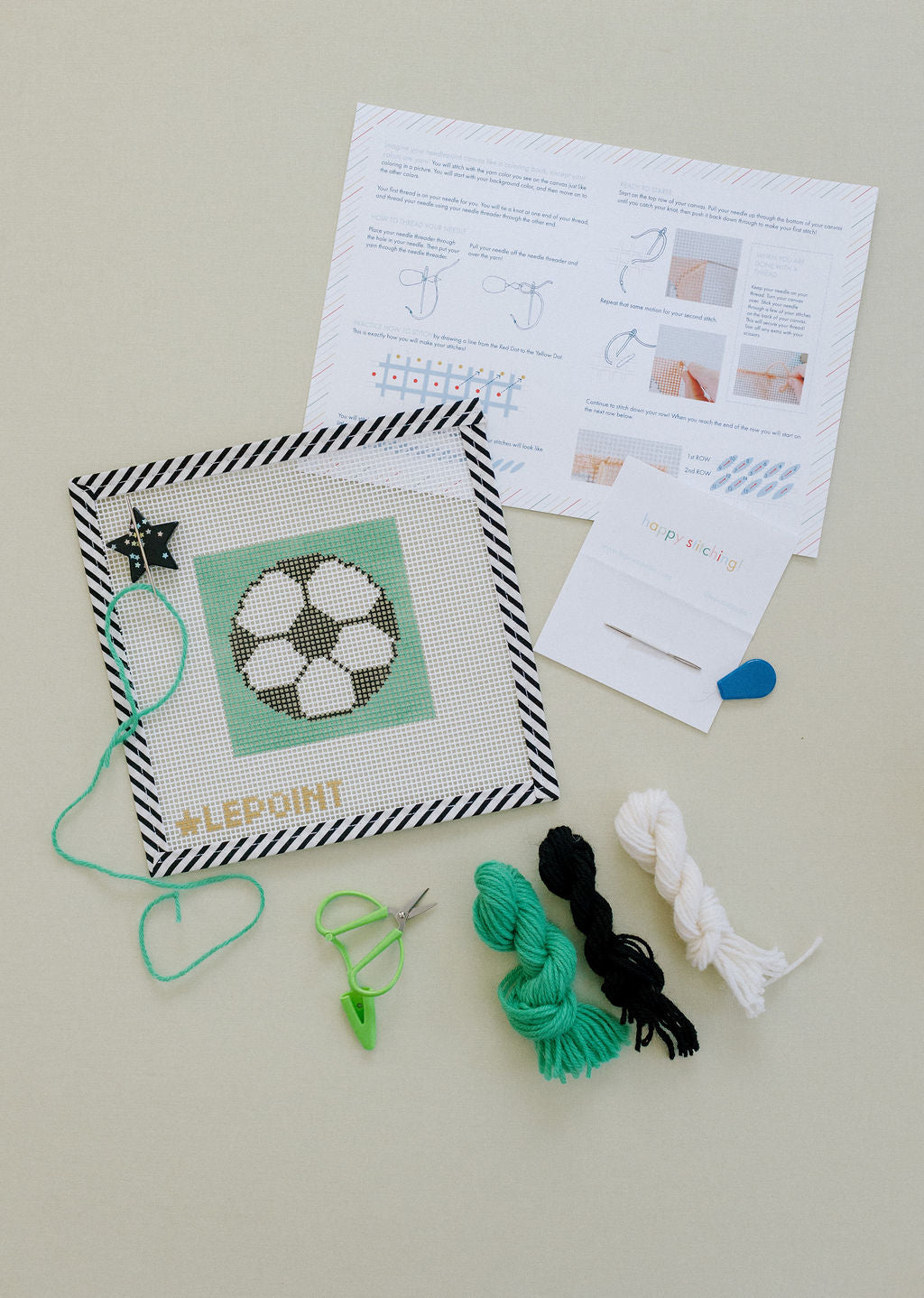 Little Le Point Kids Needlepoint Kit - Soccer– Le Point Studio